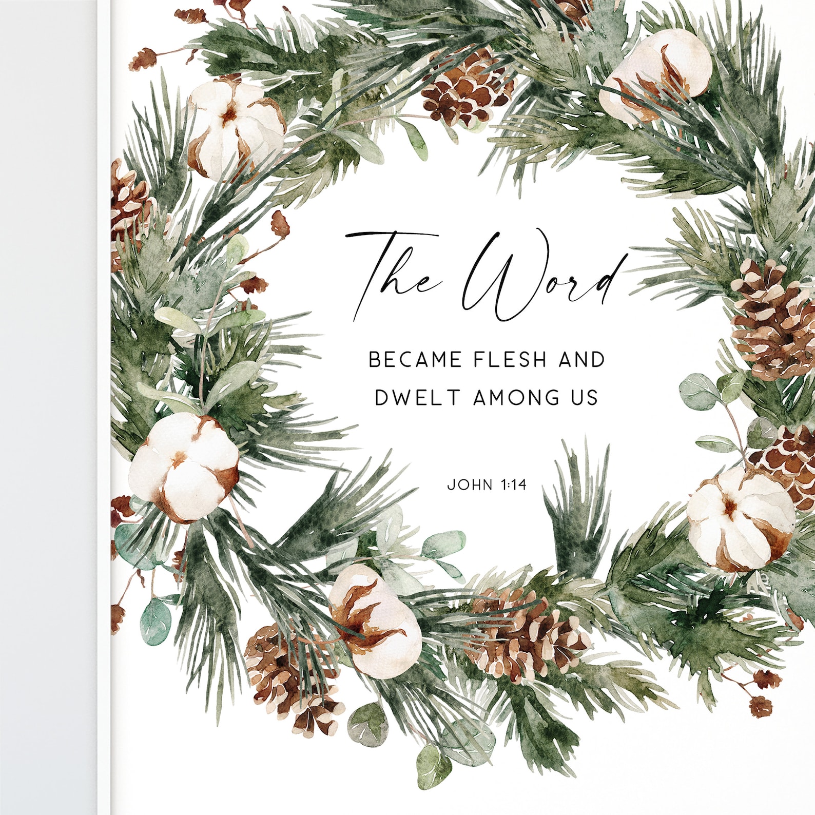 John 1:14 Christmas Christian Wall Art Bible Verse Wall Art - Etsy