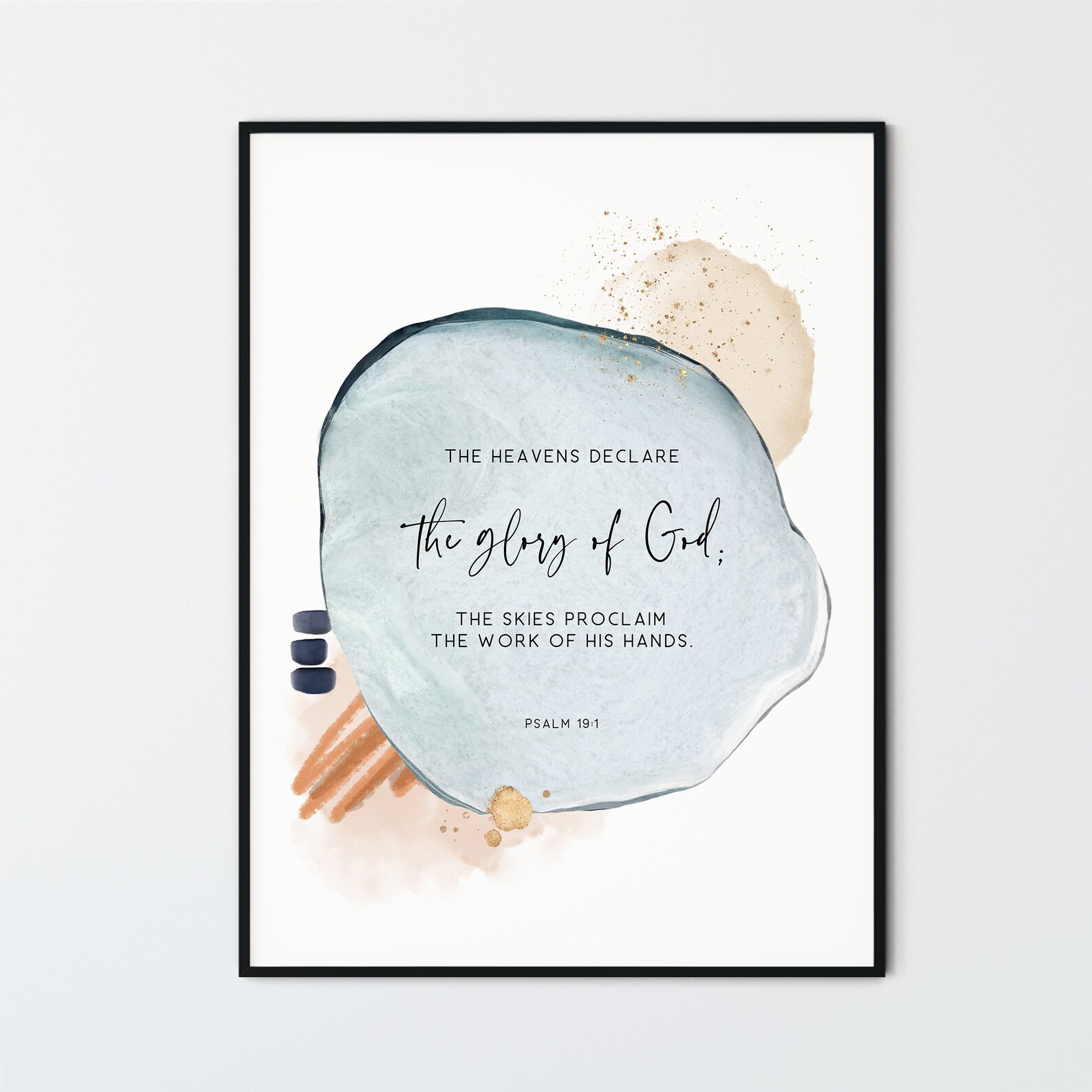 Psalm 19:1, Bible Verse Wall Art Scripture Print Farmhouse Christian ...