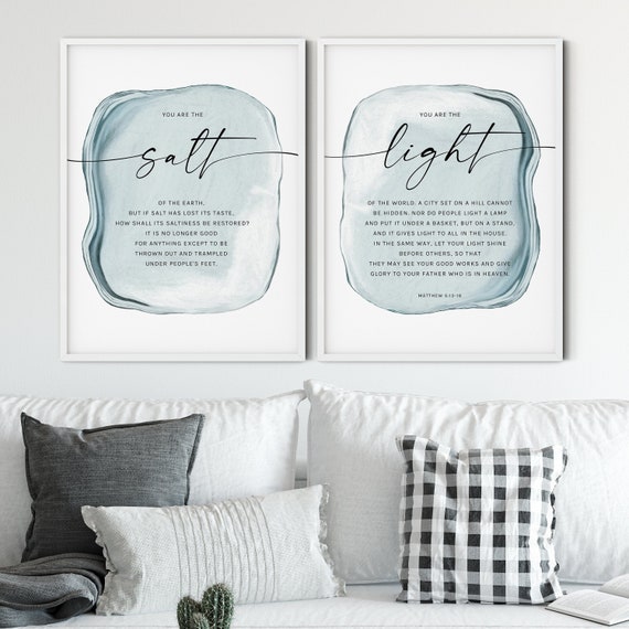 Matthew 5:13-16 Bible Verse Wall Art Set of 2 Prints Scripture - Etsy