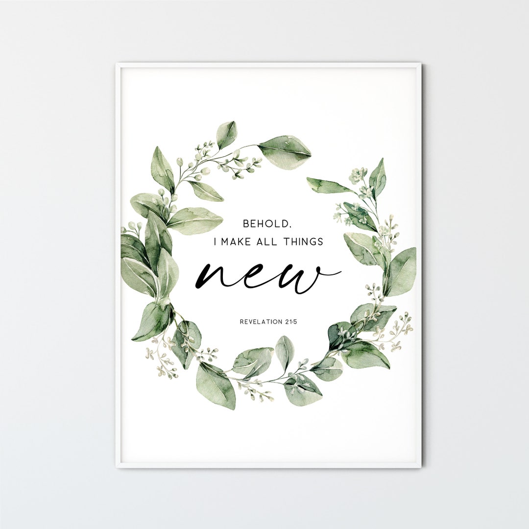 Revelation 21:5 New Year Christian Wall Art Printable Scripture Poster ...