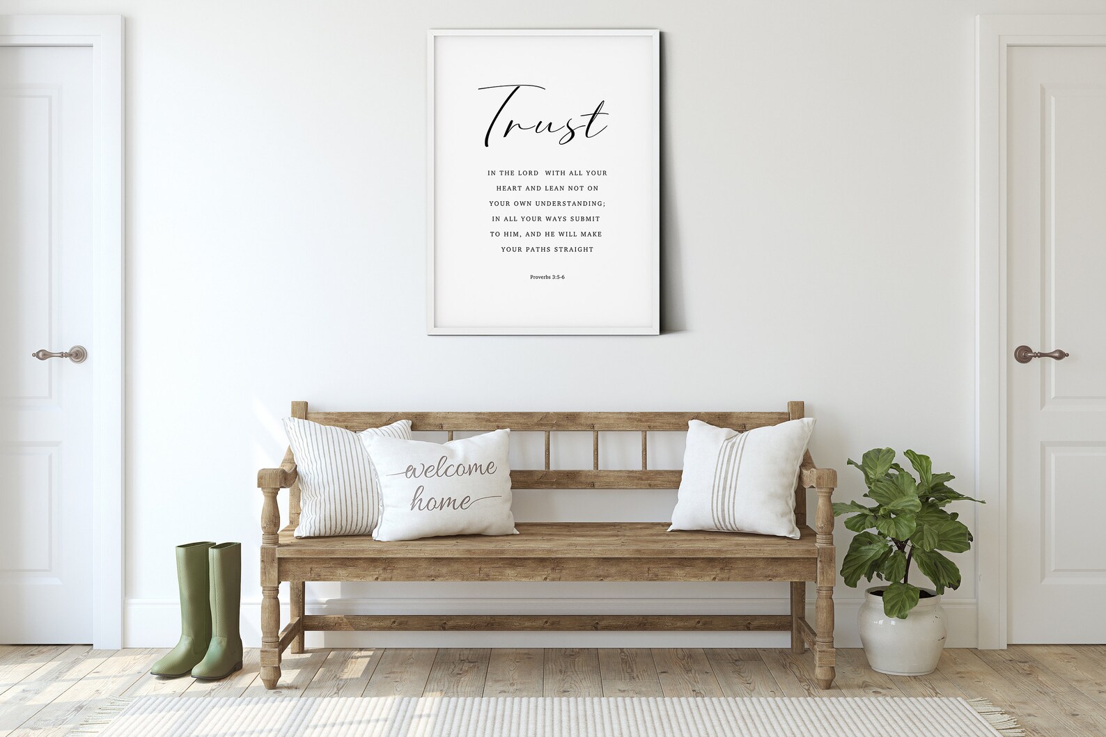 Proverbs 3:5-6 Bible Verse Wall Art Printable Minimal | Etsy