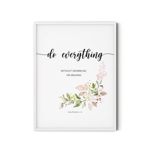 Philippians 2:14,bible Verse Wall Art, Printable Wall Art, Scripture ...