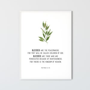 Beatitudes Bundle, Beatitudes Printable Set of 4, Bible Verse Wall Art ...