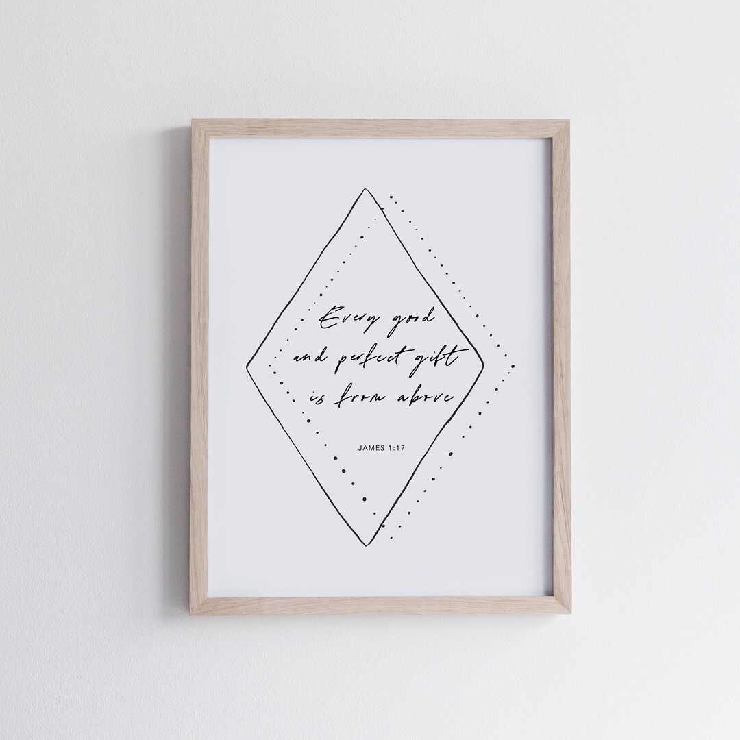 James 1:17, Minimalist Christian Printable Bible Verse Religious Wall ...