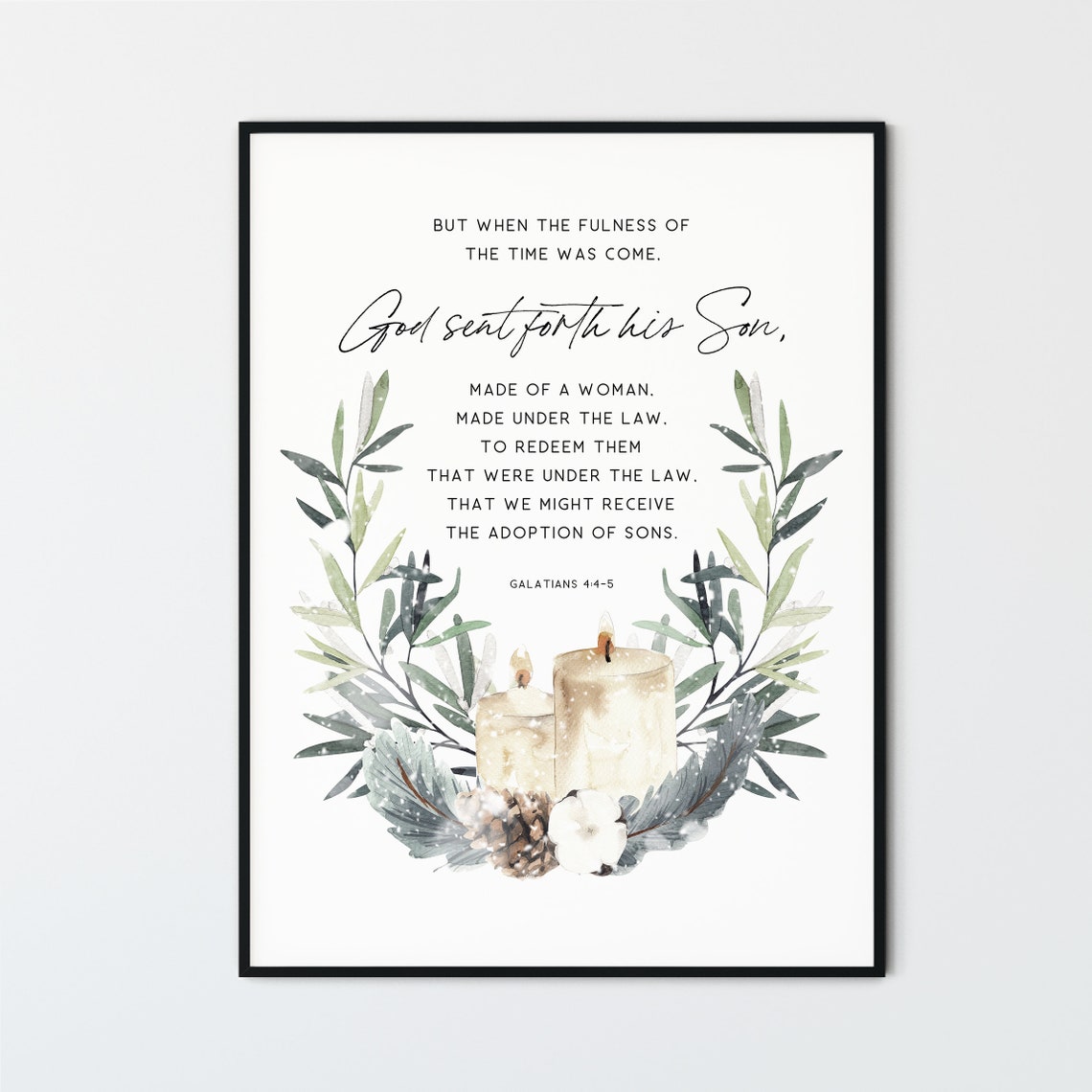 God Sent Forth His Son Galatians 4:4-5 Christian Snow - Etsy
