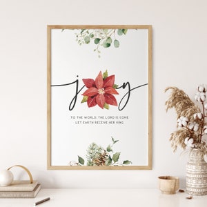 Joy to the World, Christmas Christian Printable Wall Art Watercolor ...