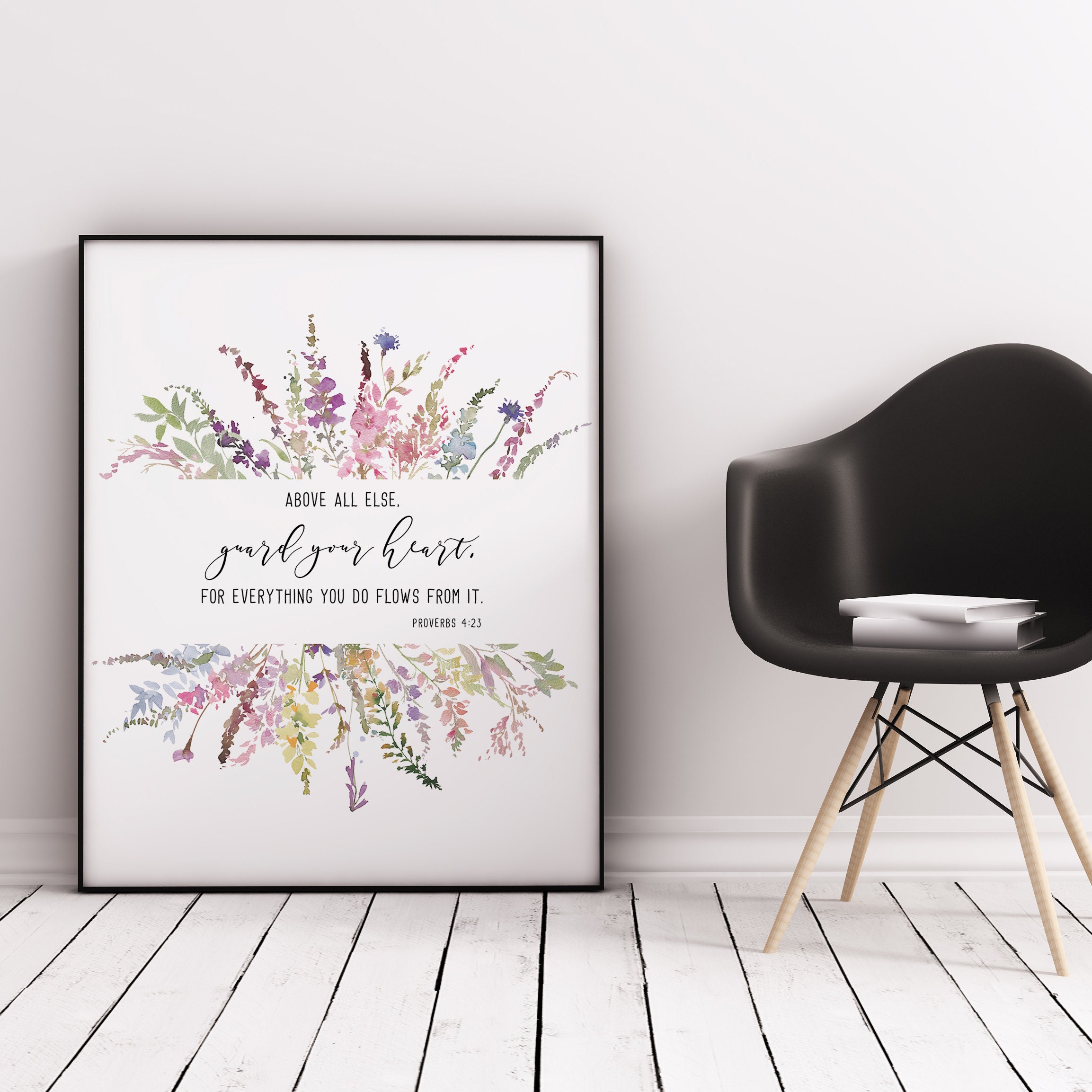 Proverbs 4:23 Guard Your Heart, Bible Verse Wall Art Christian ...