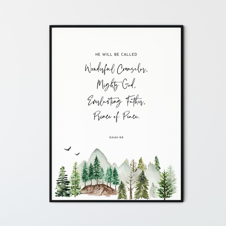 Isaiah 9:6 Christmas Christian Wall Art Printable Scripture - Etsy