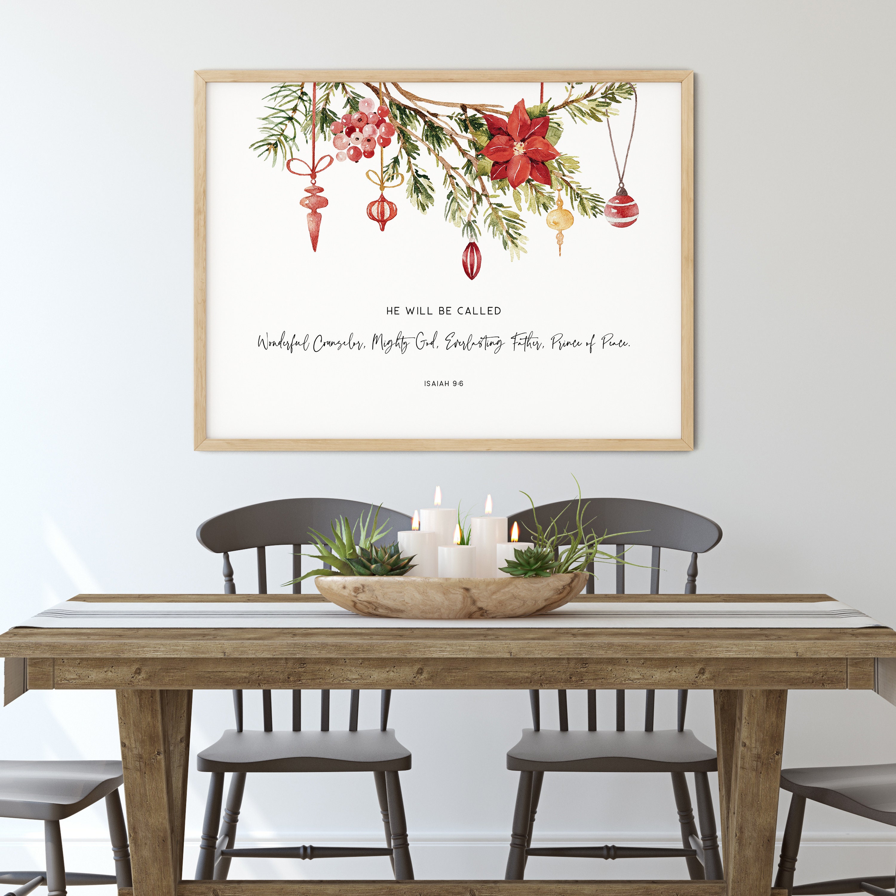 Isaiah 9:6, Christian Christmas Bible Verse Wall Art Scripture Home ...