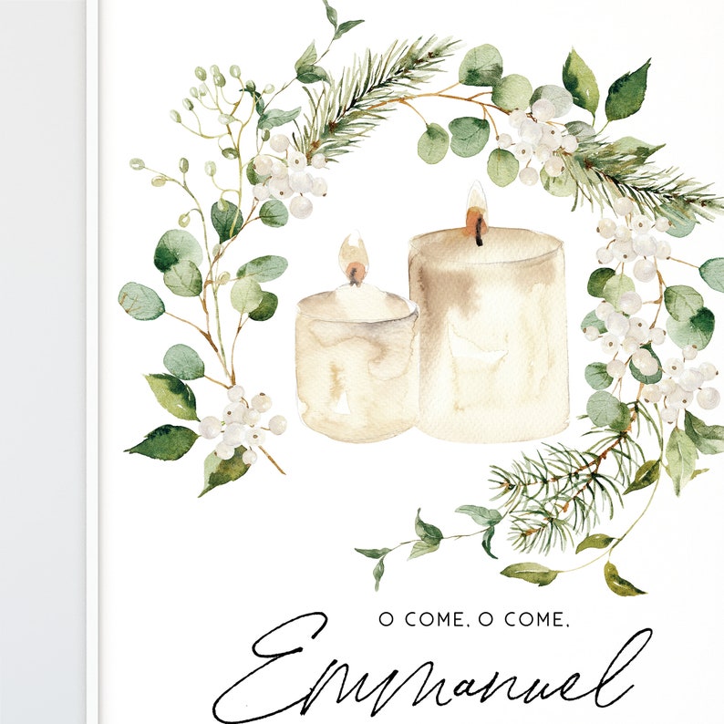 O Come O Come Emmanuel Christmas Wall Art Holiday Christian - Etsy