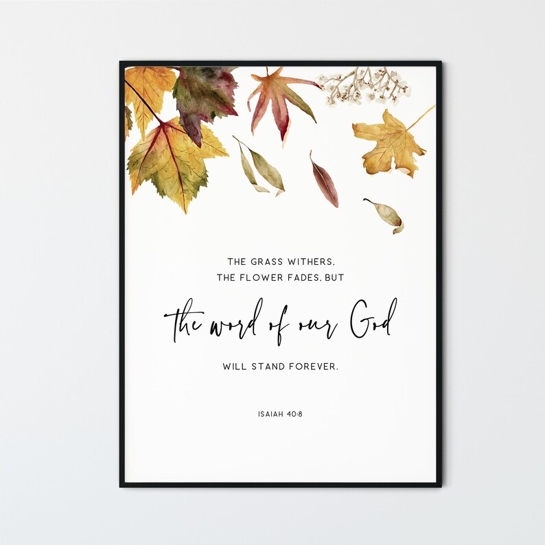 Isaiah 40:8, Thanksgiving Bible Verse Fall Christian Wall Art Autumn ...