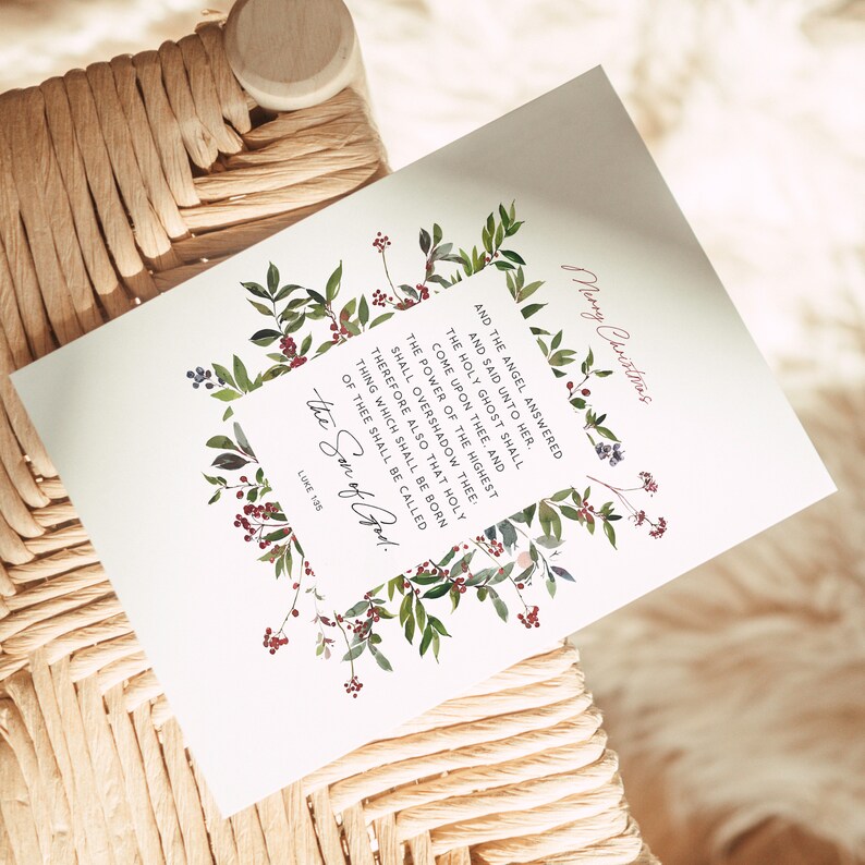 The Son of God, Luke 1:35 KJV Christmas Christian Printable Bible Verse ...