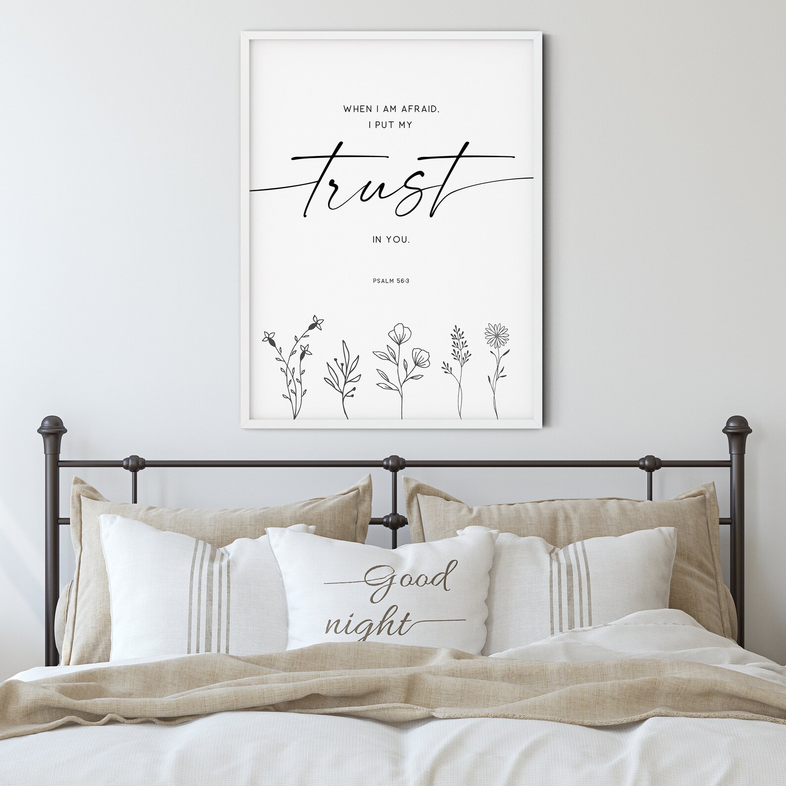 Psalm 56:3 Bible Verse Wall Art Modern Christian Decor - Etsy