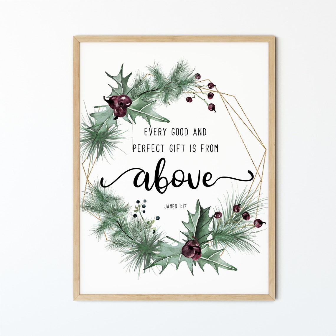 James 1:17 Christian Wall Art Bible Verse Wall Art Christmas | Etsy