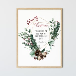 2 Corinthians 9:15, Christmas Printable Christmas Bible Verse Wall Art ...
