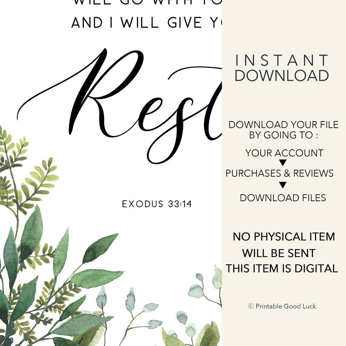Bible Verse Wall Art Exodus 33:14 My Presence Will Go With You and I ...