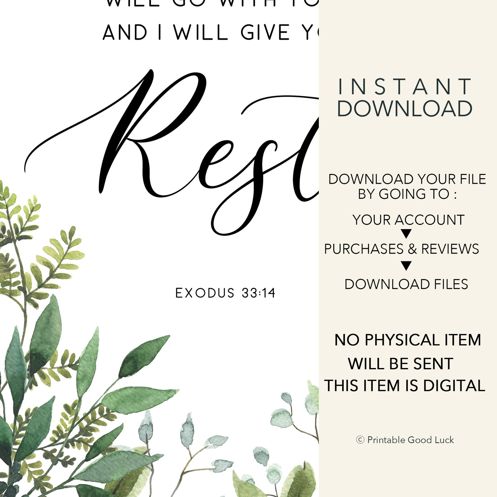 Bible Verse Wall Art Exodus 33:14 My Presence will go with you | Etsy