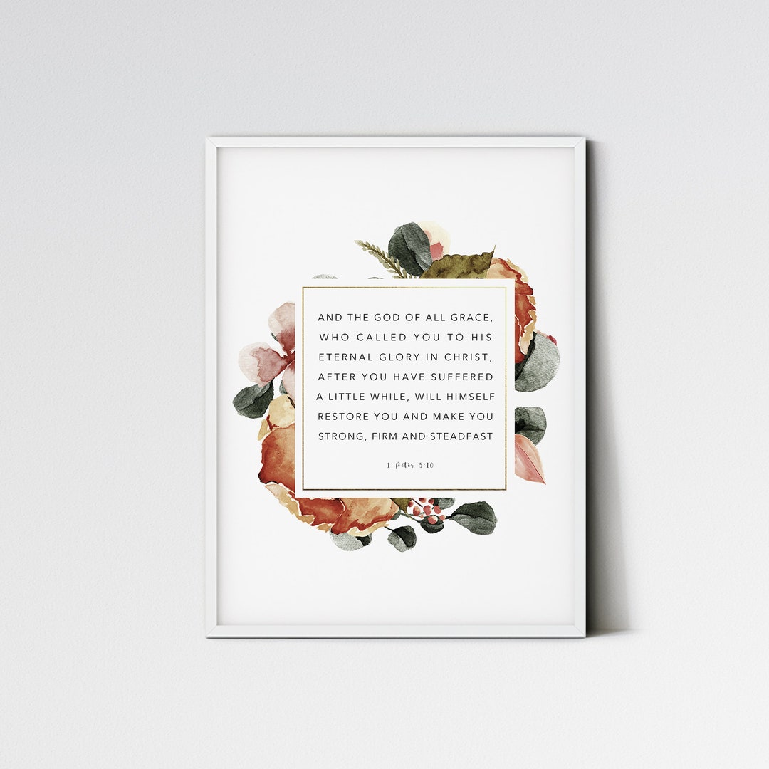 1 Peter 5:10 Printable Bible Verse Wall Art, Modern Christian Scripture ...