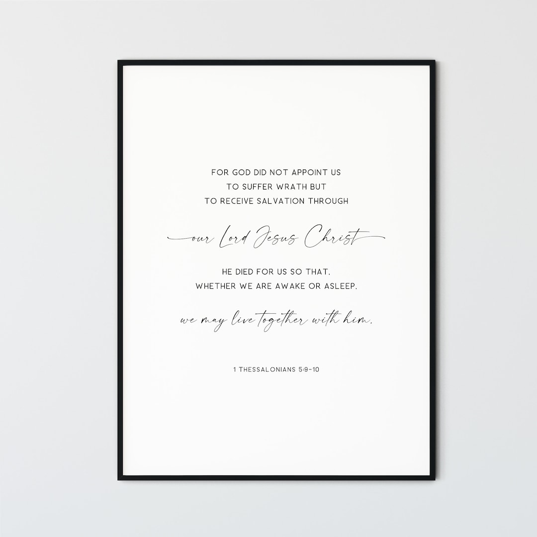1 Thessalonians 5:9-10 Bible Verse Wall Art, Printable Scripture Prints ...
