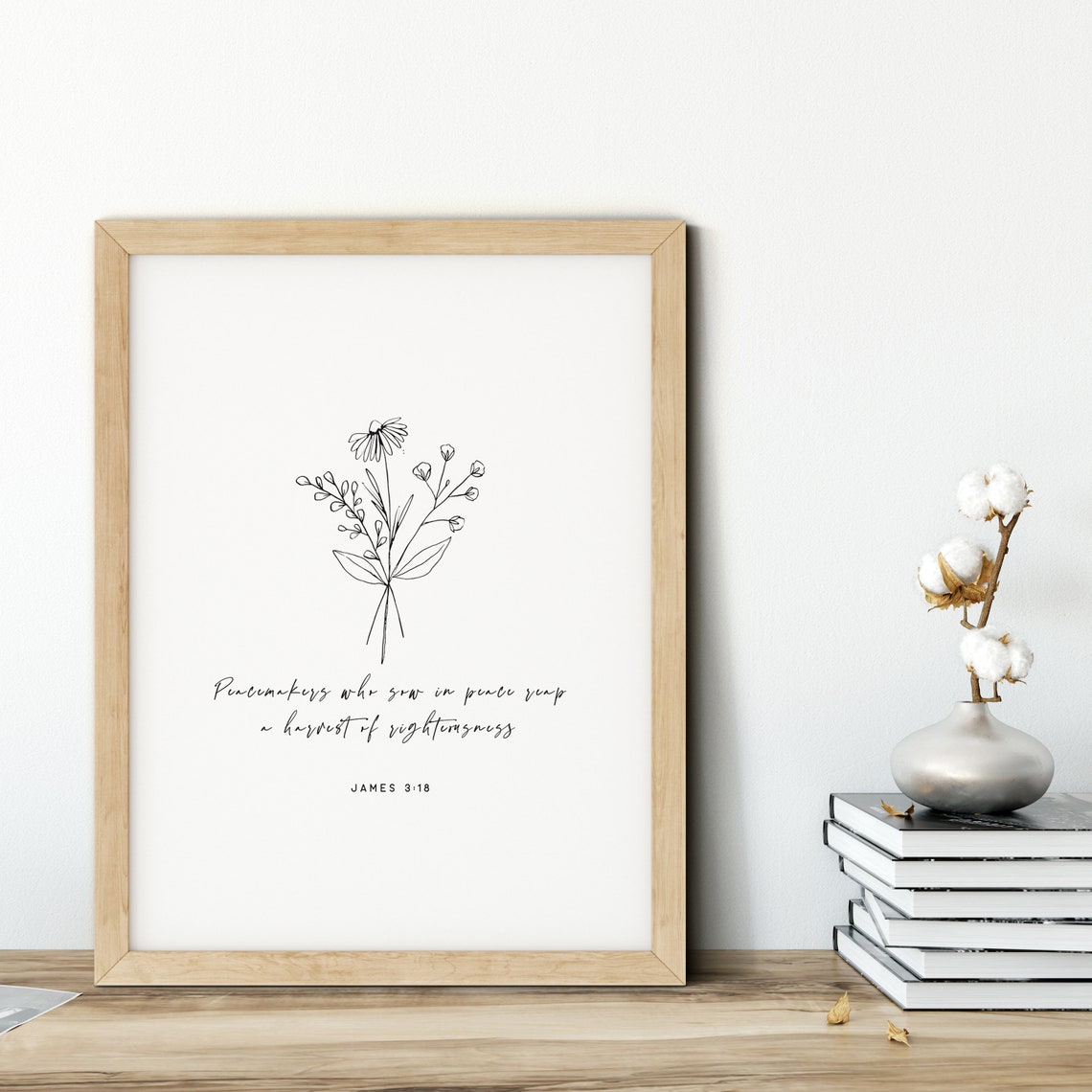 James 3:18, Bible Verse Wall Art, Printable Bible Verse Prints Modern ...