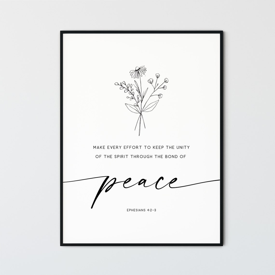Ephesians 4:2-3 Bible Verse Wall Art Set of 2 Prints Modern | Etsy