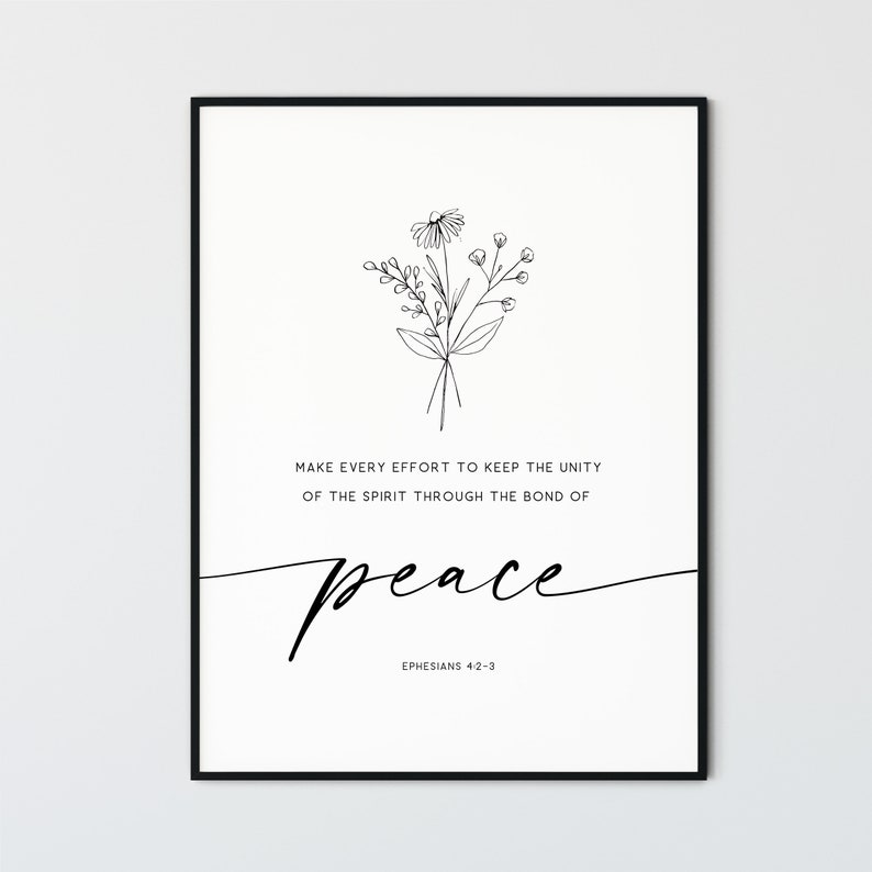 Ephesians 4:2-3 Bible Verse Wall Art Set of 2 Prints Modern - Etsy