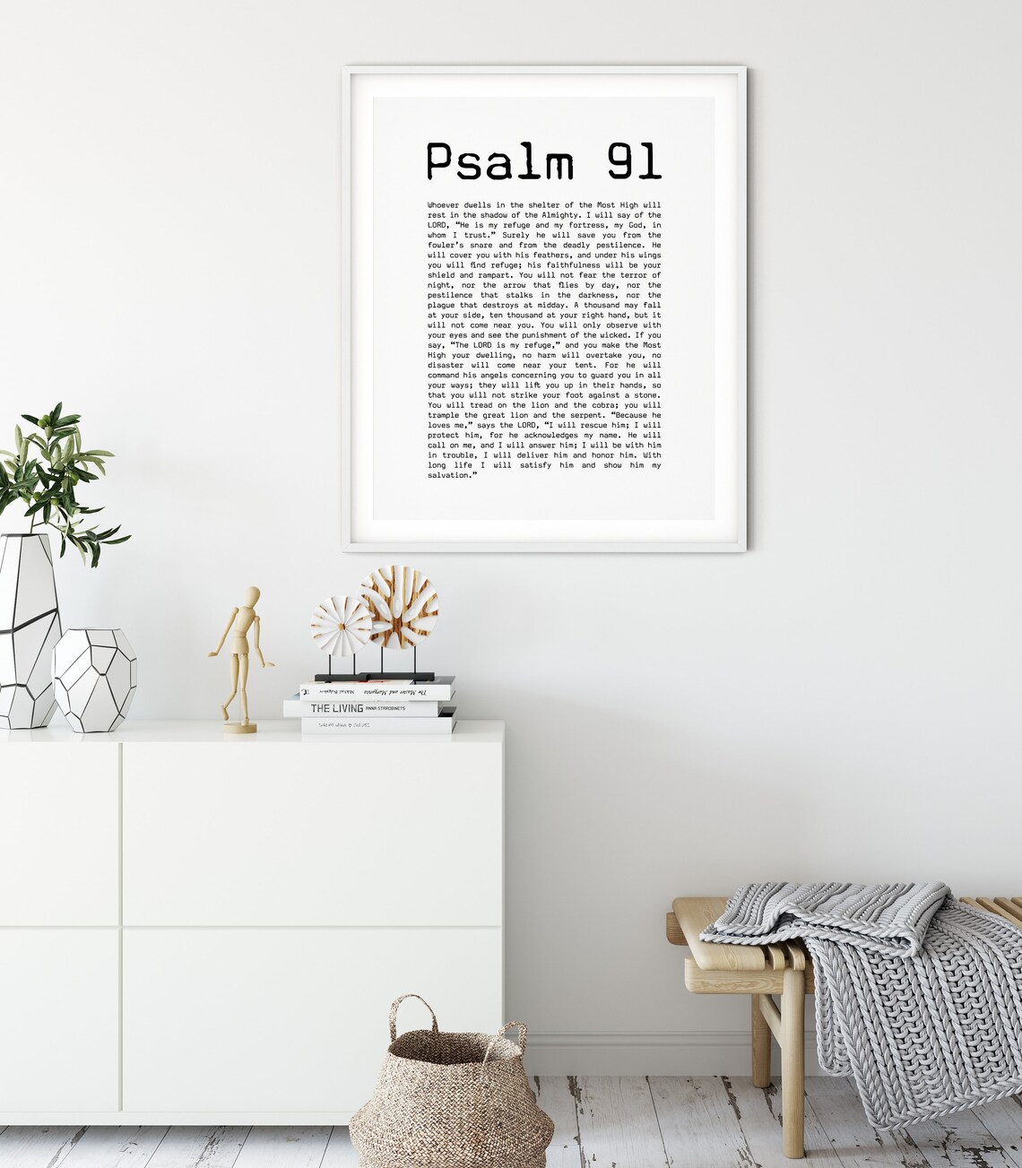 Psalm 91 Bible Verse Wall Art Scripture Wall Art Modern - Etsy