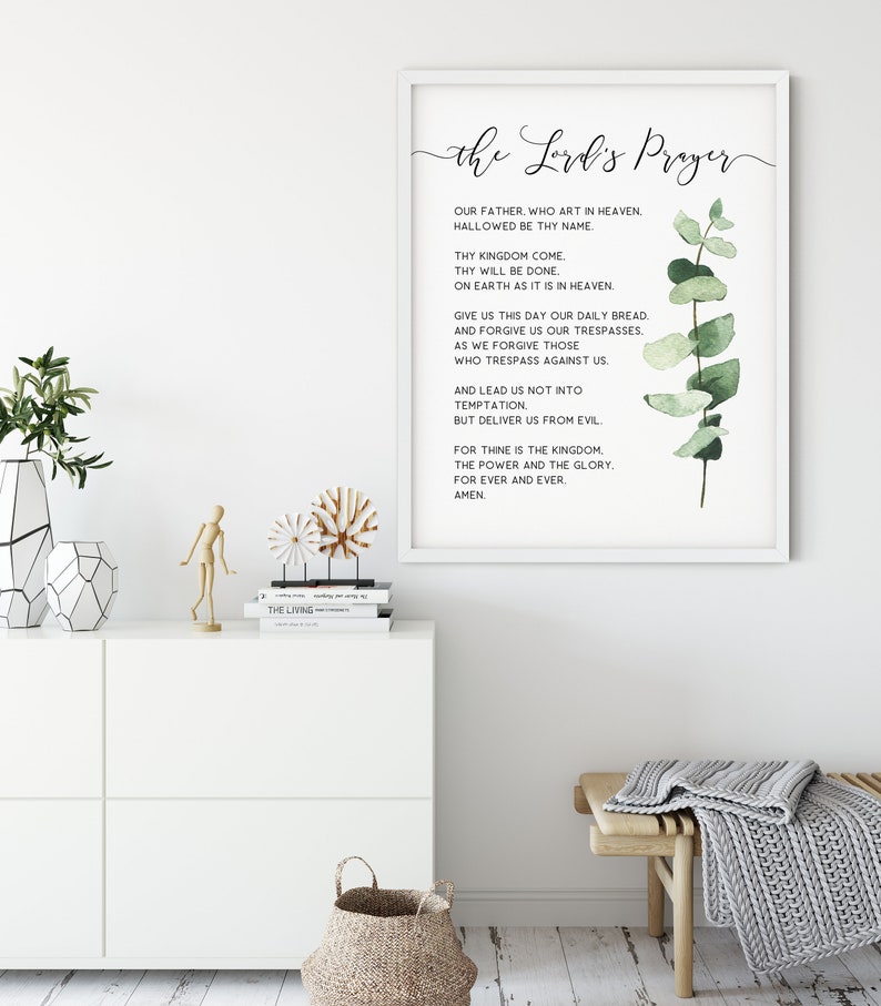 The Lord's Prayer Bible Verse Wall Art Printable - Etsy
