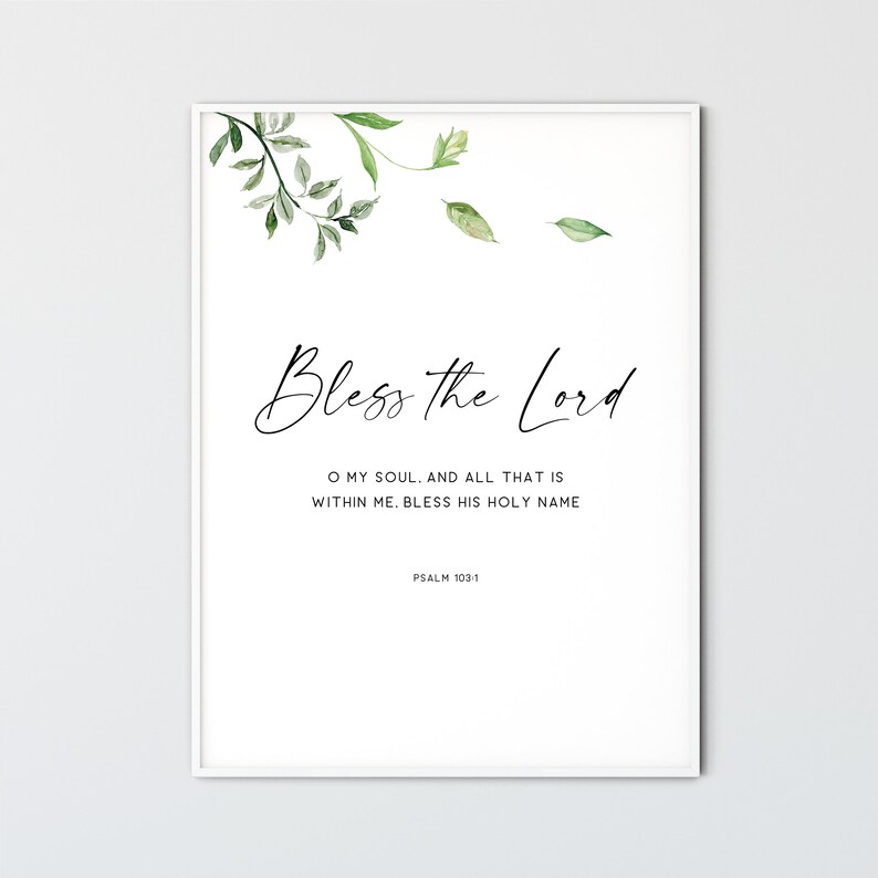 Psalm 103:1-2 Bible Verse Wall Art Set of 2 Prints Printable | Etsy