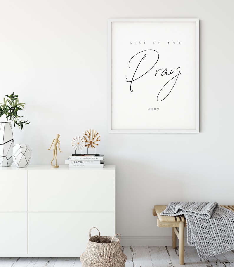 Luke 22:46 Bible Verse Wall Art Printable Modern Bible Verse | Etsy