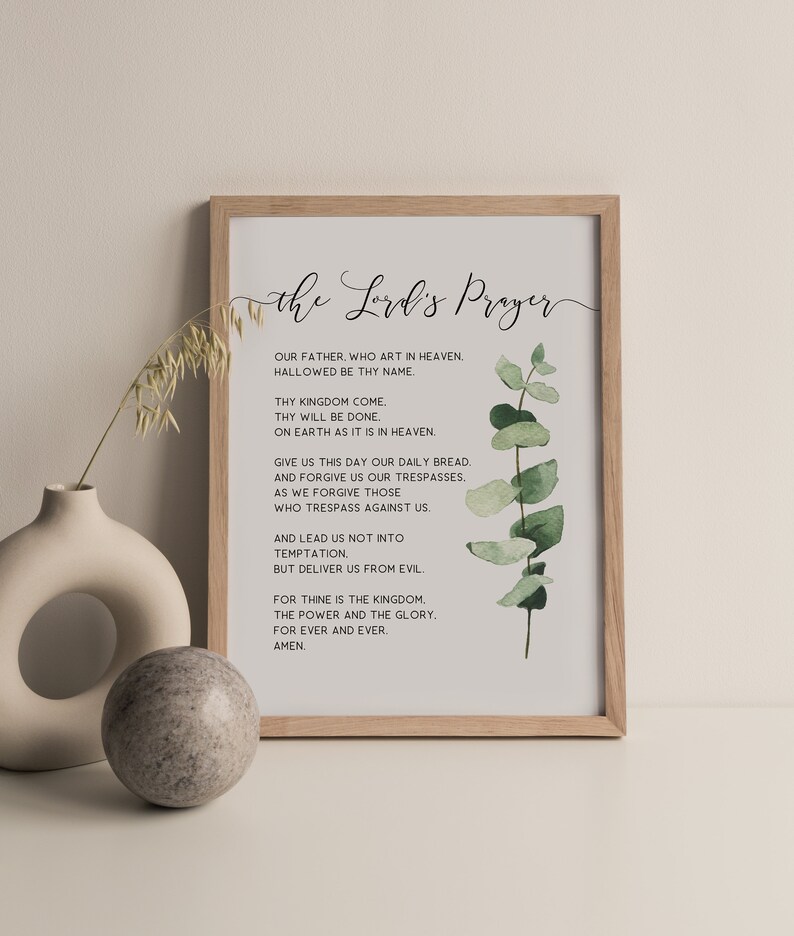The Lord's Prayer Bible Verse Wall Art Printable - Etsy