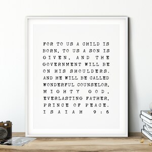Isaiah 9:6, for to Us a Child is Born, Christmas Printable Christmas ...