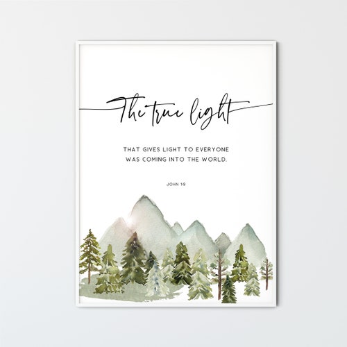 Christmas Christian Wall Art Watercolor Christmas Tree - Etsy