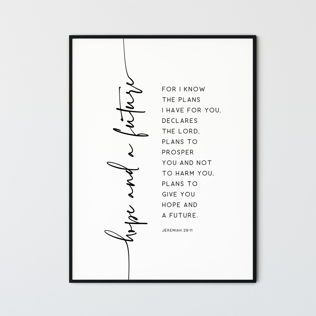 Jeremiah 29:11 Bible Verse Wall Art, Modern Christian Decor, Scripture ...