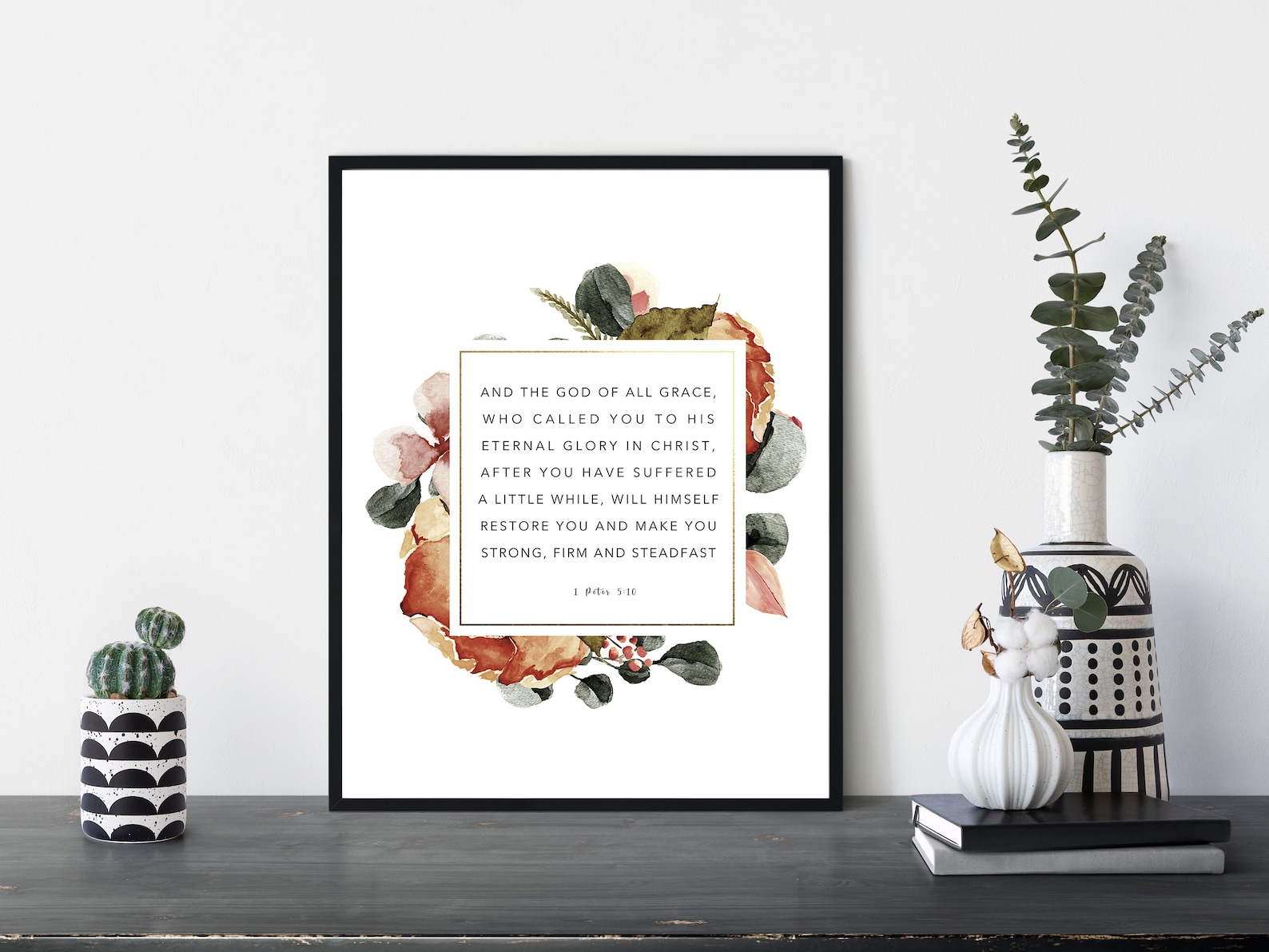 1 Peter 5:10 Printable Bible Verse Wall Art, Modern Christian Scripture ...