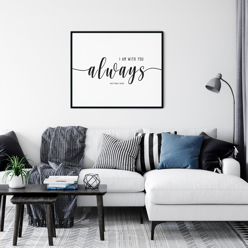Matthew 28:20 Horizontal Bible Verse Wall Art Printable | Etsy