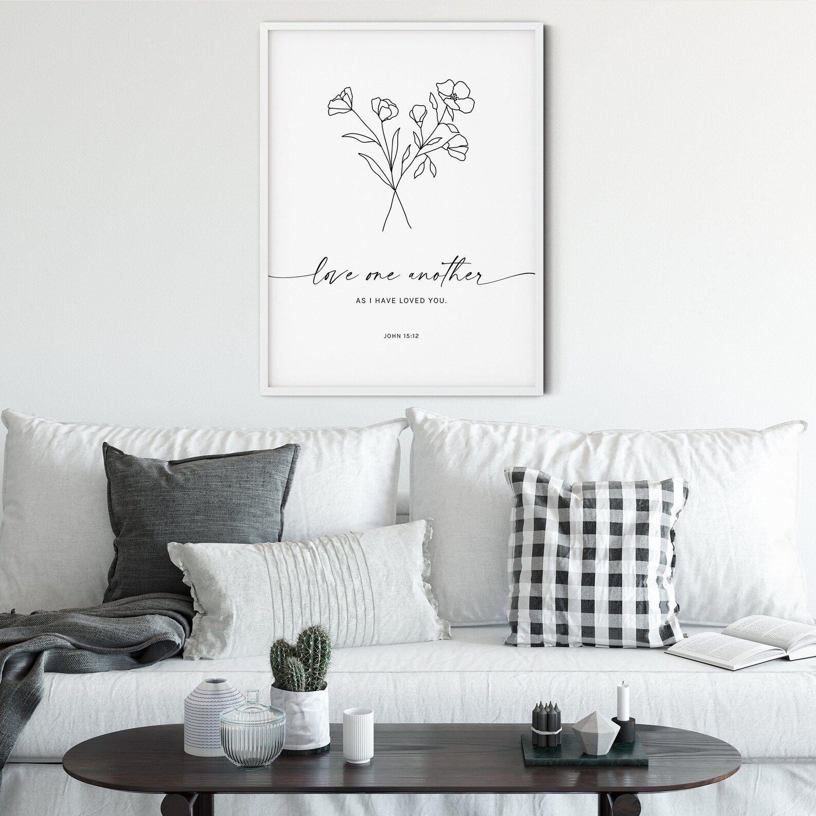 John 15:12 Bible Verse Wall Art Scripture Printable Modern Christian ...