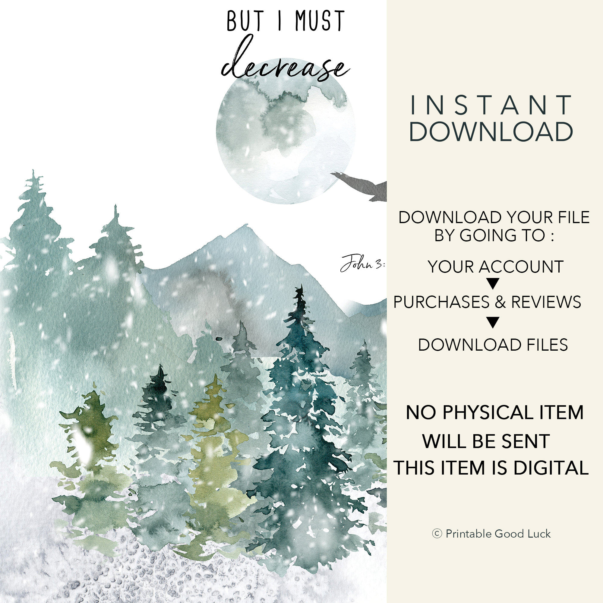 John 3:30 KJV Bible Quote Print He must increase but I must | Etsy