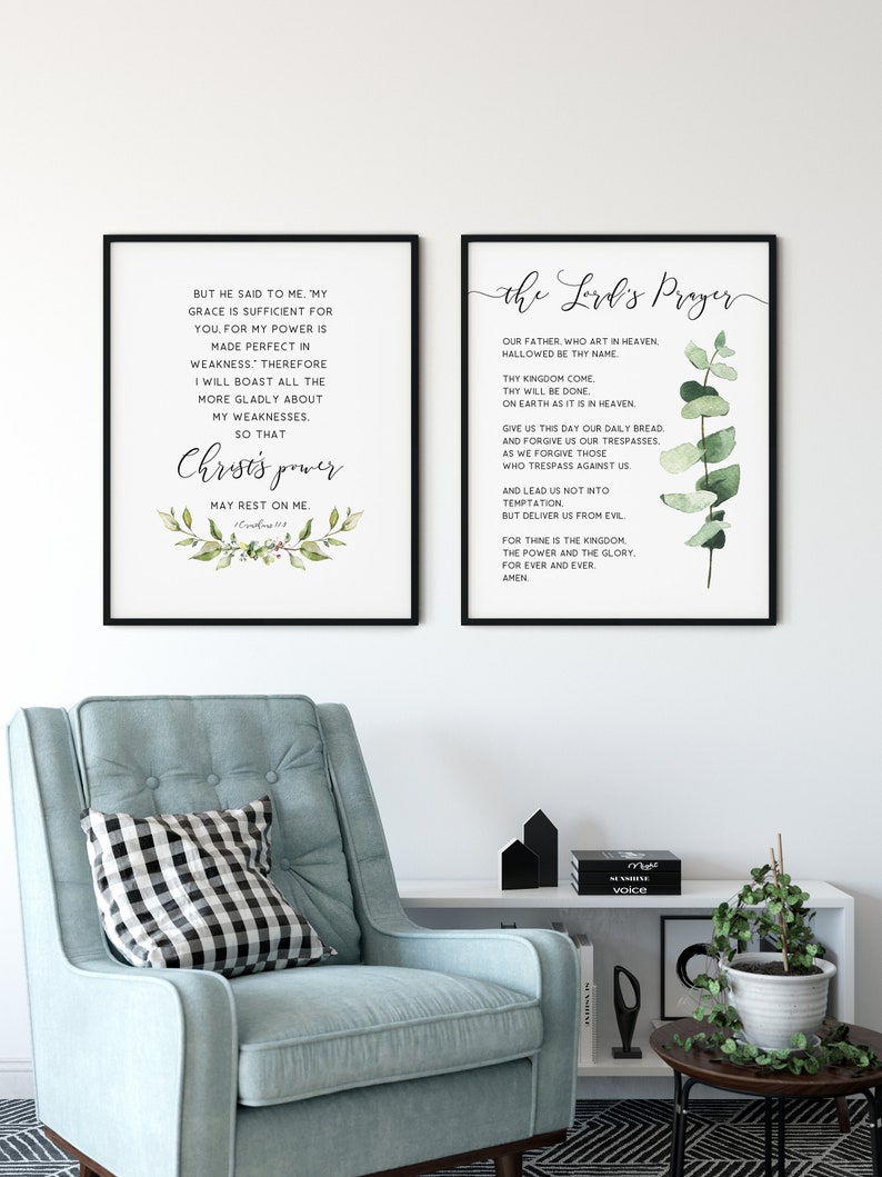 The Lord's Prayer Bible Verse Wall Art Printable - Etsy