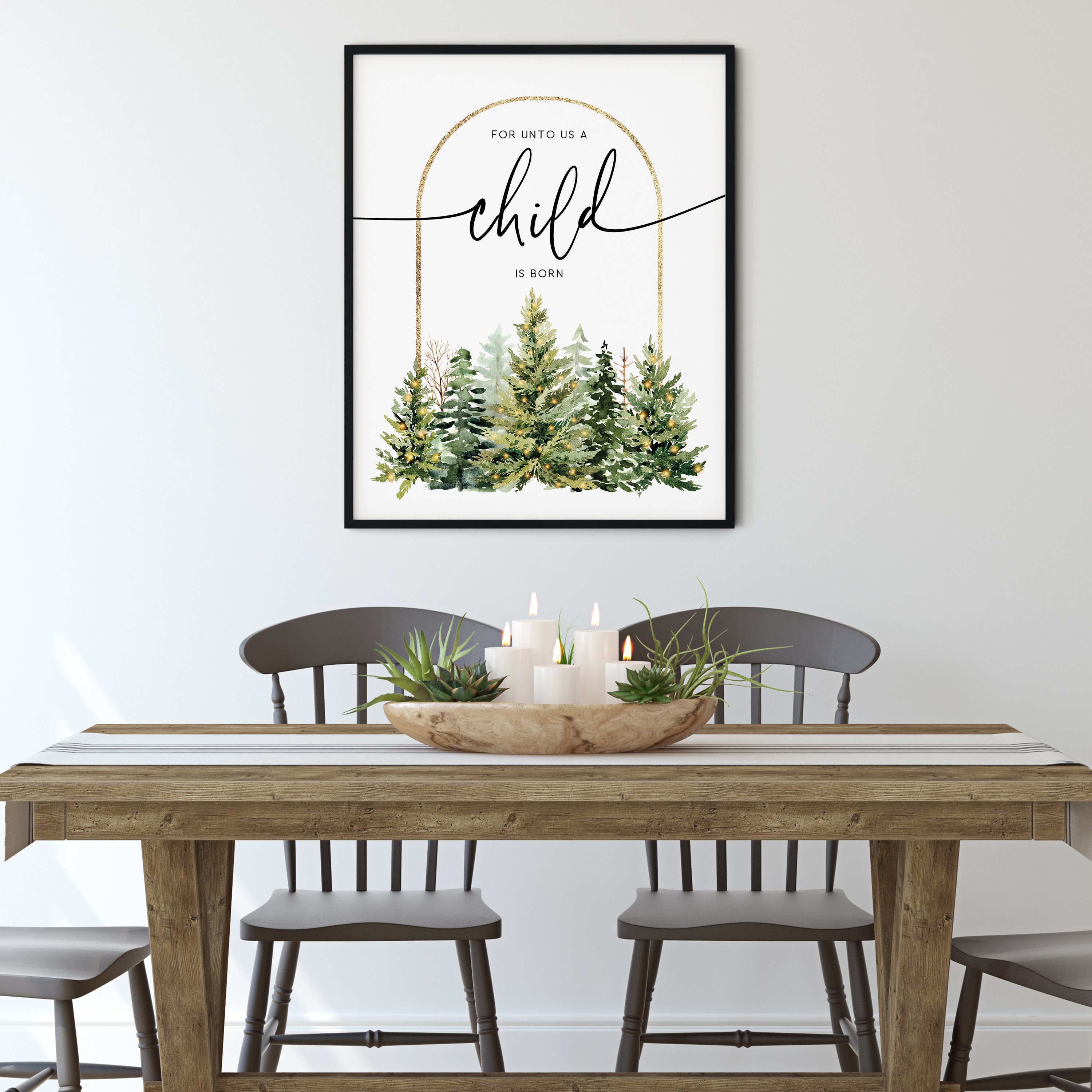 Isaiah 9:6 Christian Christmas Printable Wall Art Scripture Home Decor ...