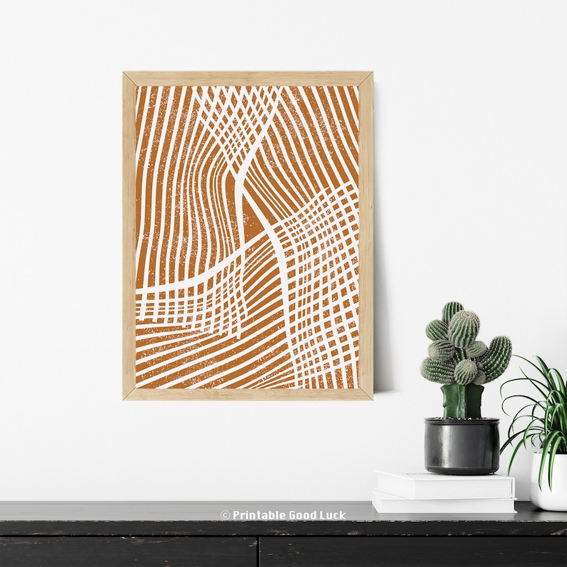 Geometric Lines Art Print Mid Century Modern Wall Art Abstract - Etsy