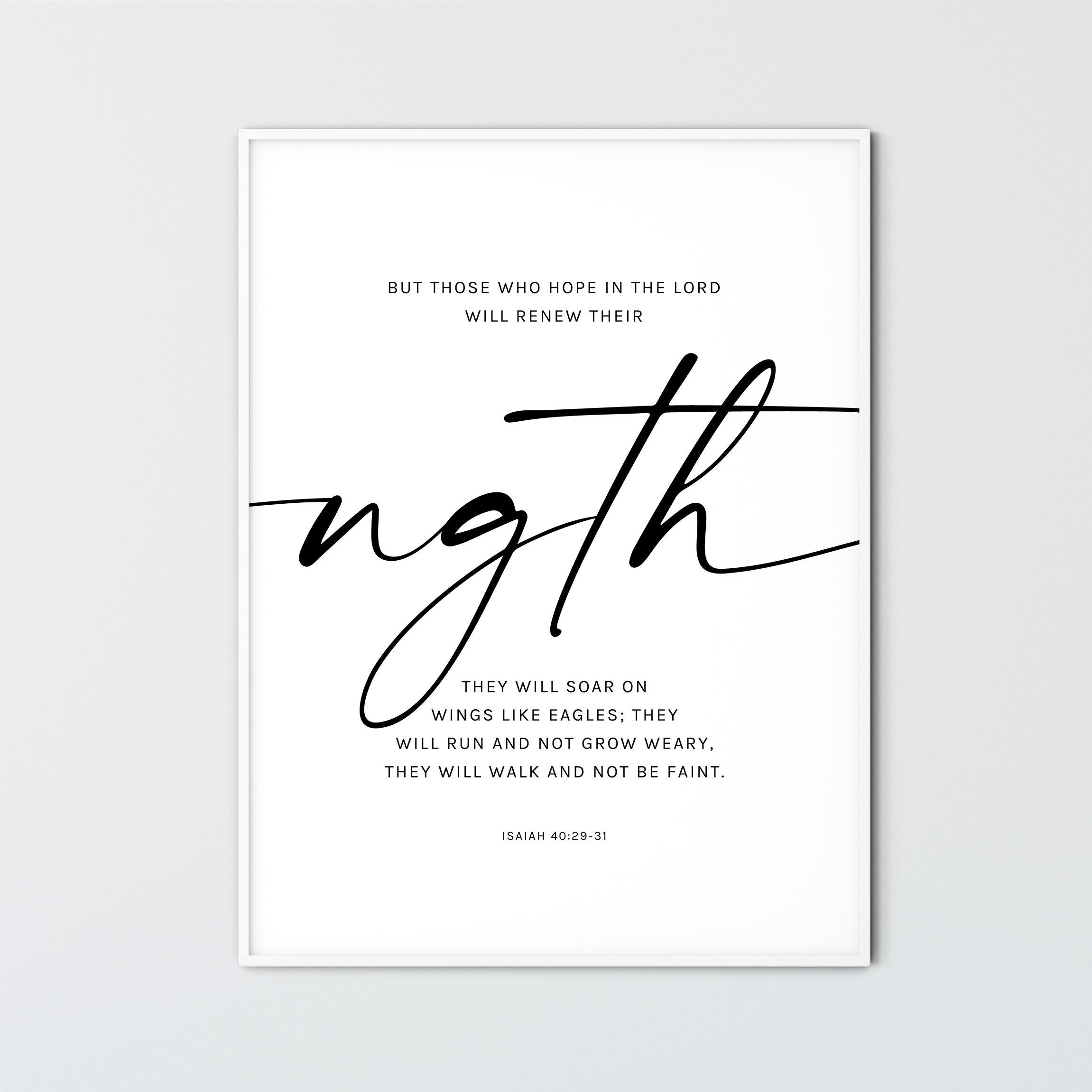 Isaiah 40:29-31 Bible Verse Wall Art Set of 2 Prints Modern | Etsy