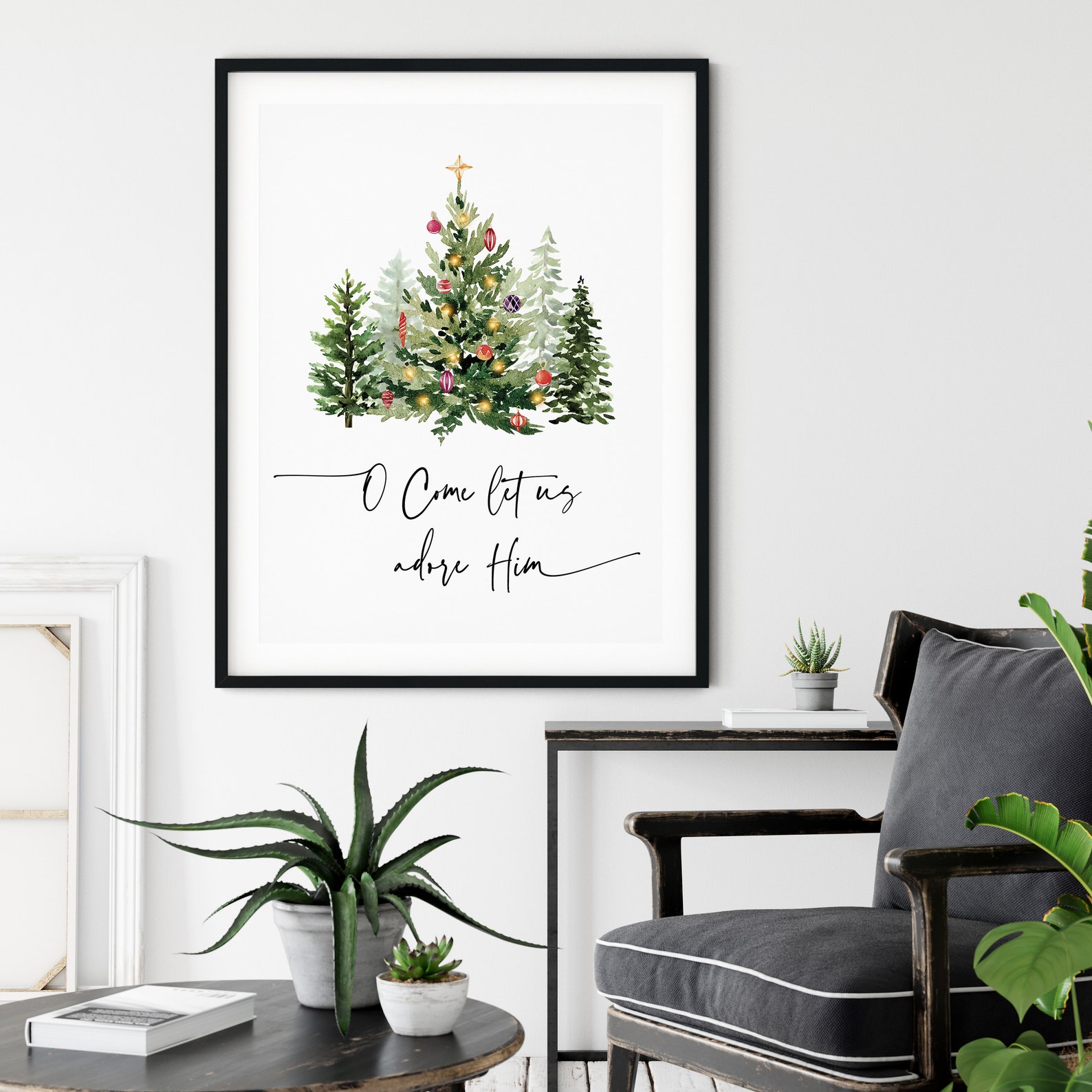 O Come Let Us Adore Him Christmas Christian Printable Wall - Etsy