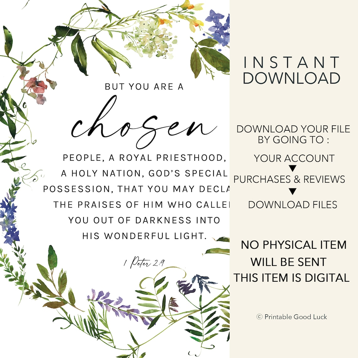 1 Peter 2:9 Bible Verse Wall Art Christian Wall Art Scripture | Etsy