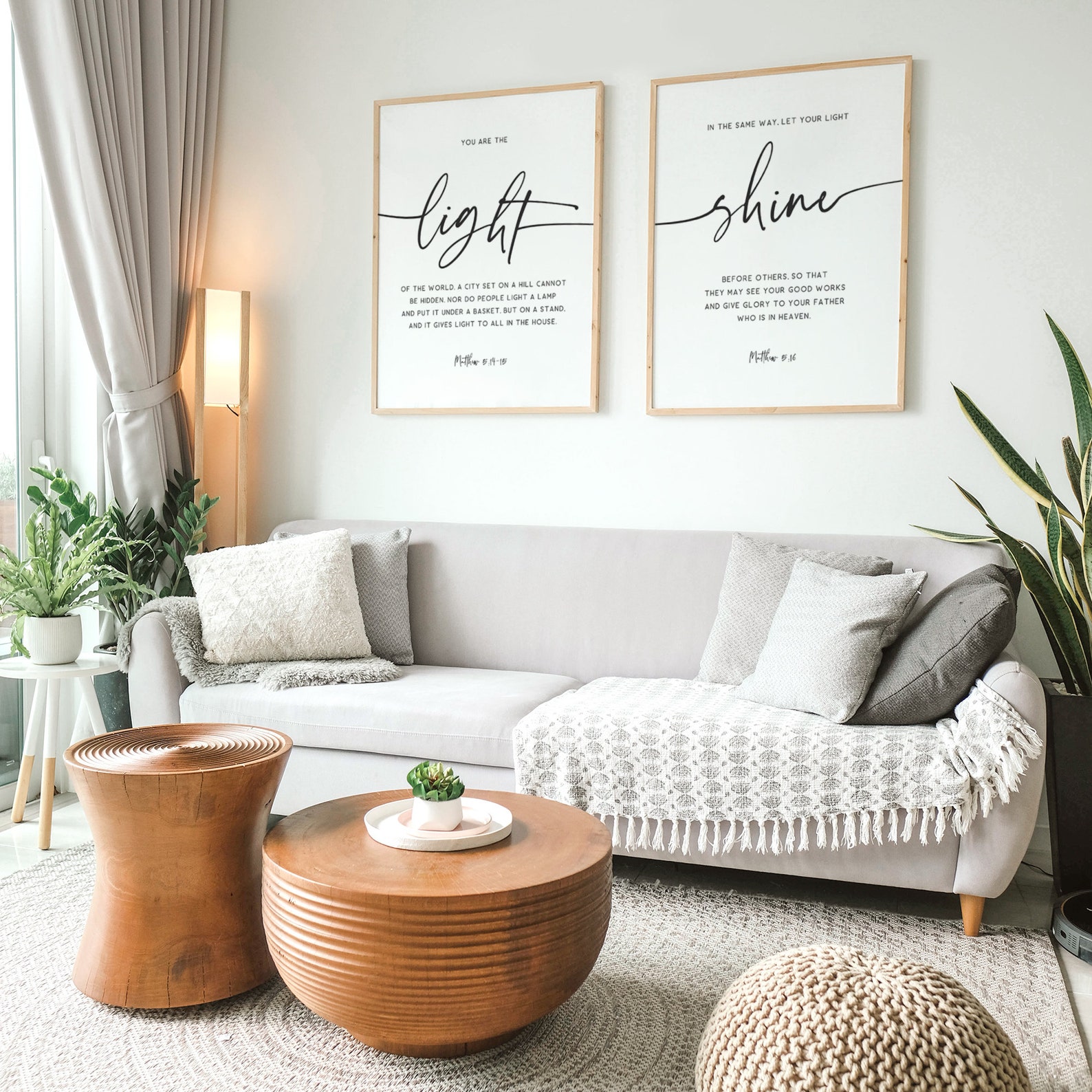 Let Your Light Shine Bible Verse Wall Art Set of 2 Modern - Etsy