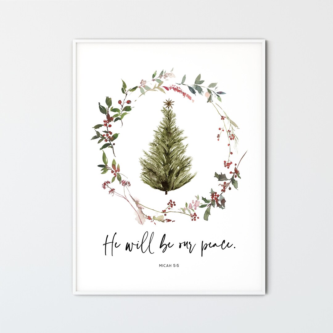He Will Be Our Peace, Micah 5:5 Christmas Christian Printable Bible ...