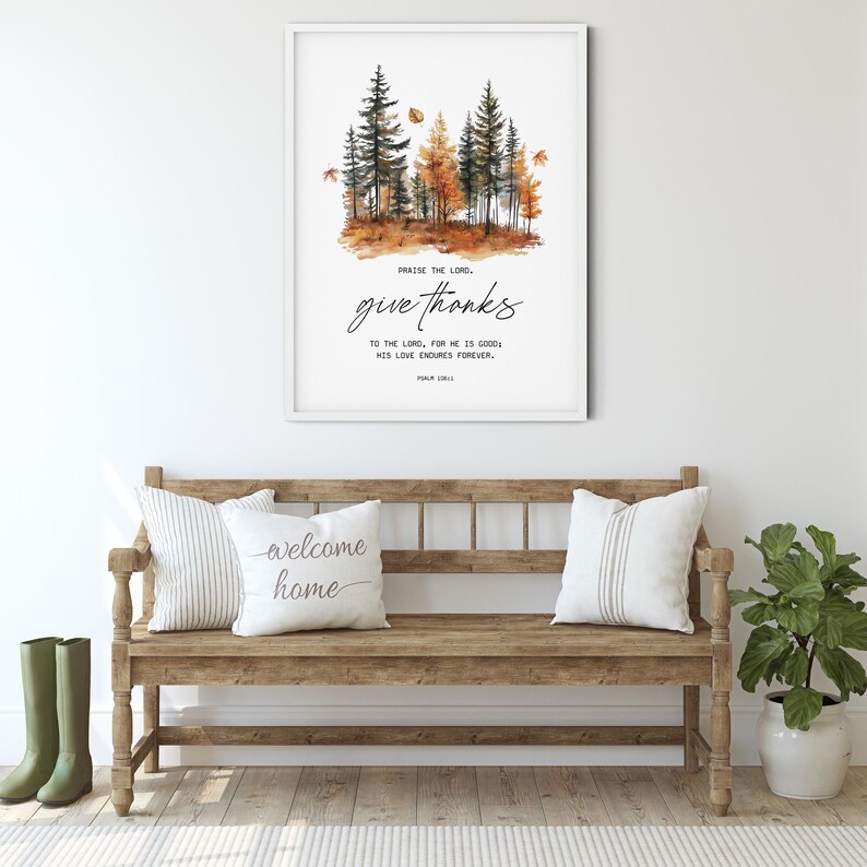 Psalm 106:1 Give Thanks to the Lord, Thanksgiving Printable Scripture ...