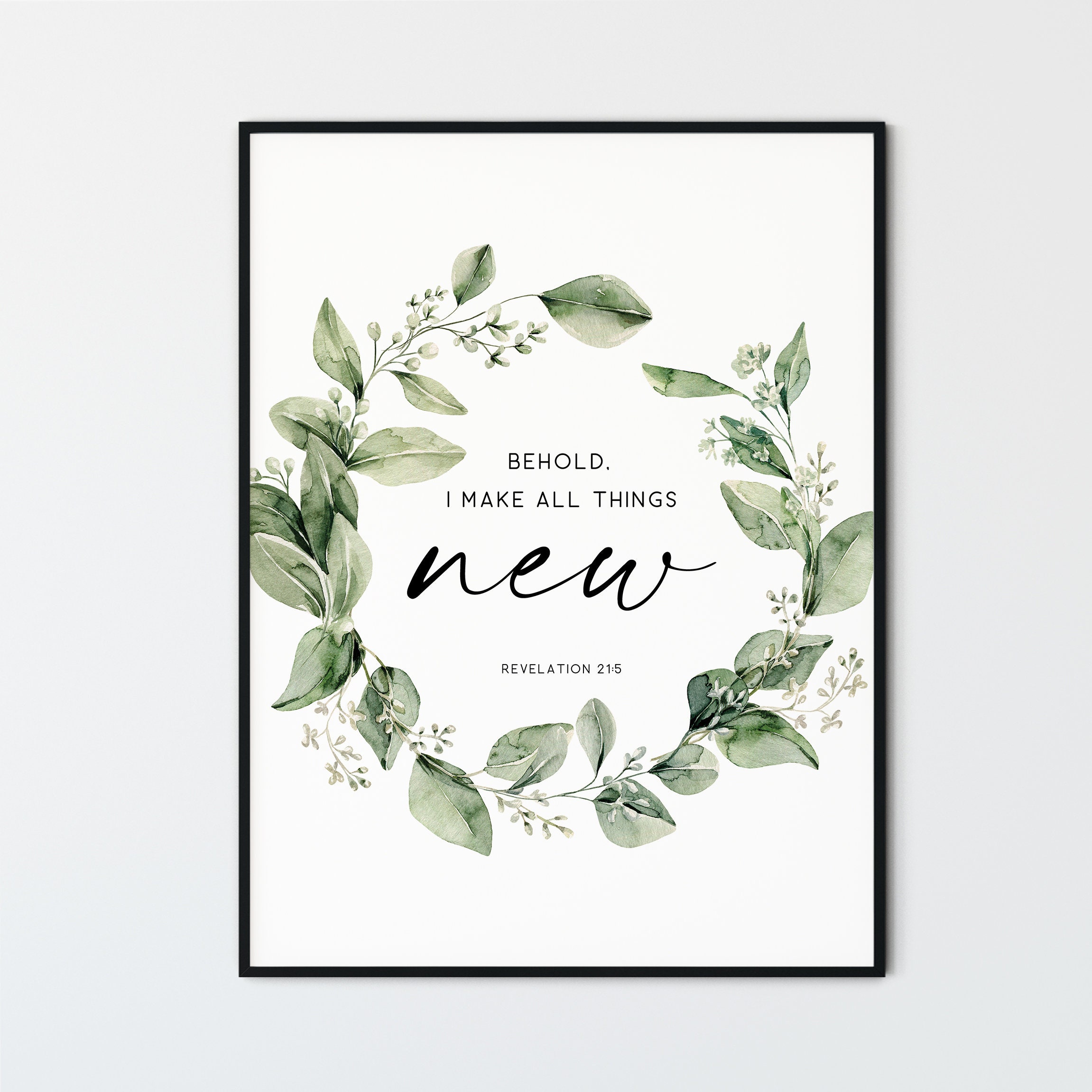 Revelation 21:5 New Year Christian Wall Art Printable Scripture Poster ...