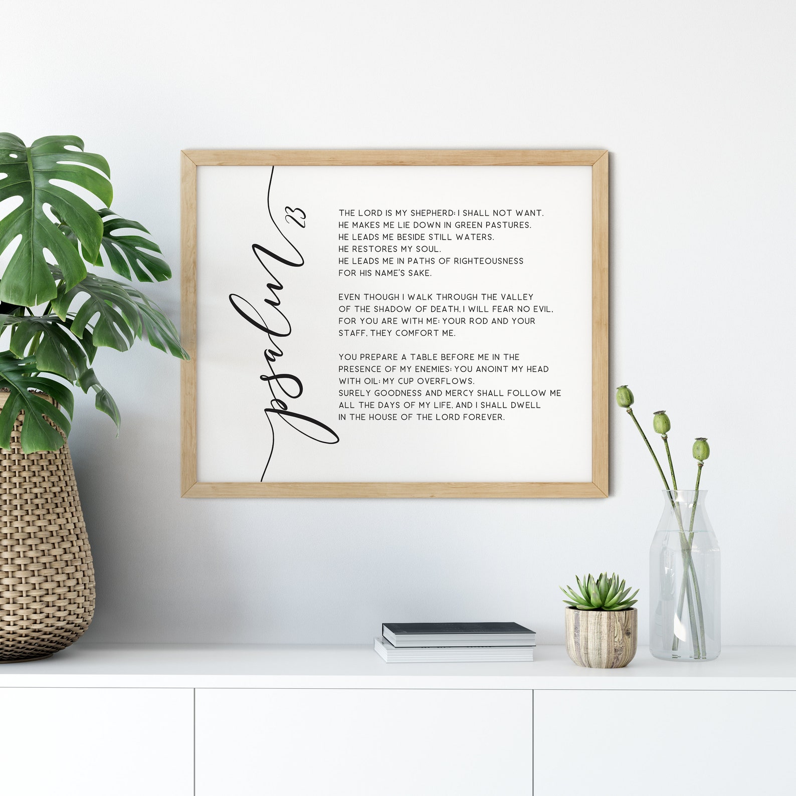 Psalm 23 Horizontal Bible Verse Wall Art Printable Scripture | Etsy