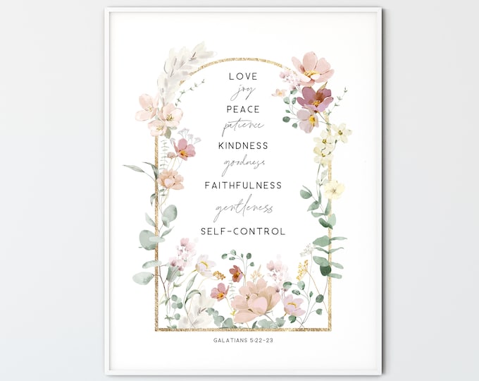 Galatians 5:22-23, Fruit of the Spirit Printable Wall Art Bible Verse ...